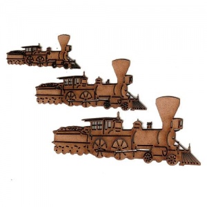 Wood Steam Train Shape 2 for altered art and craft projects